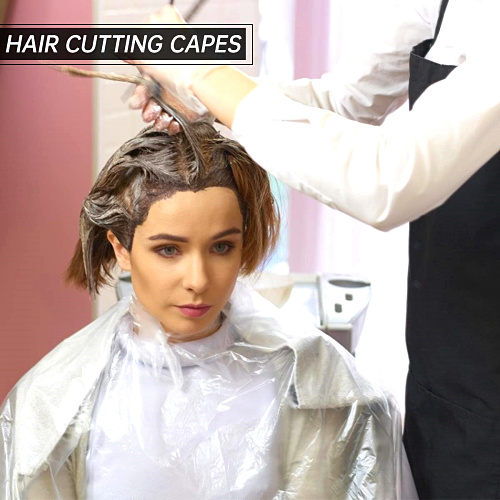 Plastic PE Barbershop Waterproof Apron Hair Cut Cape Hairdressing ...