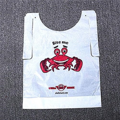 2021 Manufacturer Custom Disposable Plastic Pe Crab Lobster Adult Bib ...