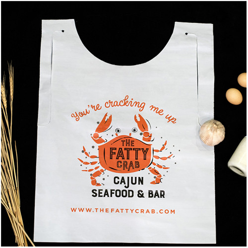 Custom Printed Clothes Protect Disposable Plastic Restaurant Bib Adult ...