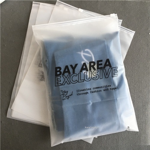 Wholesale Custom Frosted Zipper Plastic Bags For Clothes Packaging With